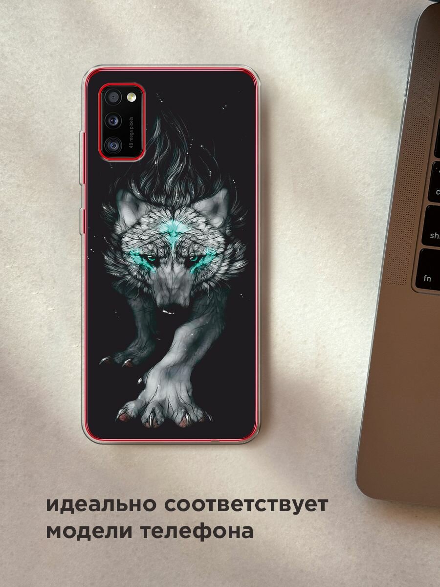 Чехол на Samsung Galaxy A41 / Самсунг Галакси А41 с принтом "Крадущийся волк" — фото 1