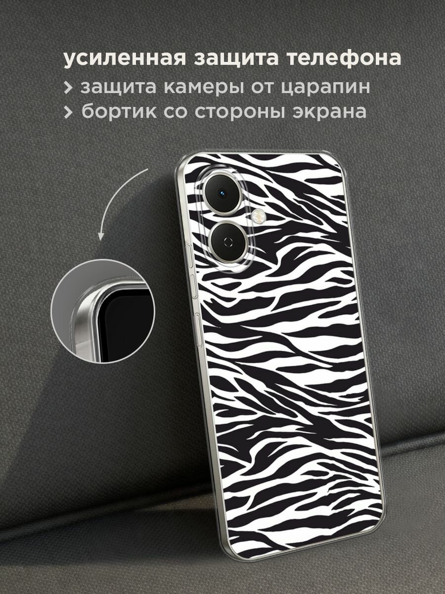 Чехол на Tecno Spark Go 2 / Текно Спарк Го 2 с принтом "Принт зебра" — фото 1