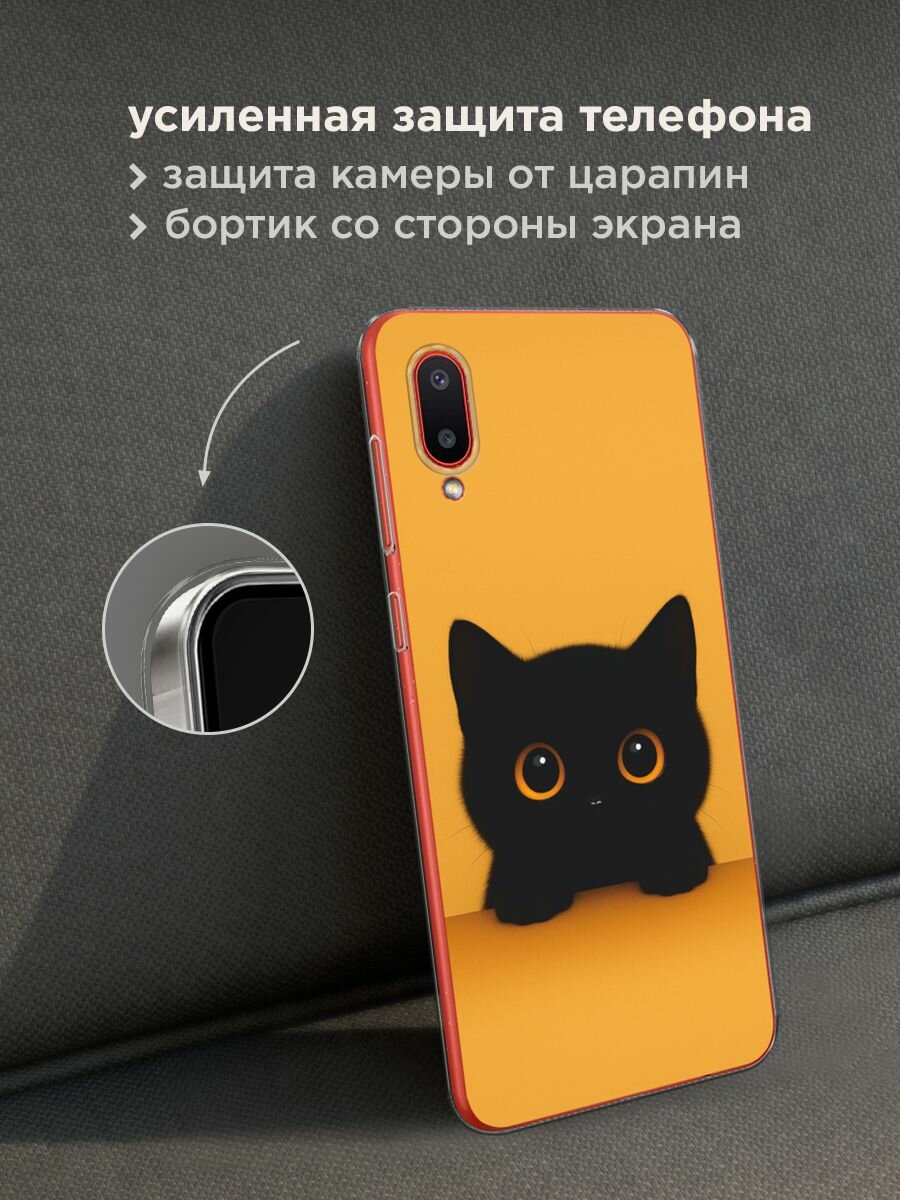 Чехол на Samsung Galaxy A02 / Самсунг Галакси А02 с принтом "Контрастный котик" — фото 1