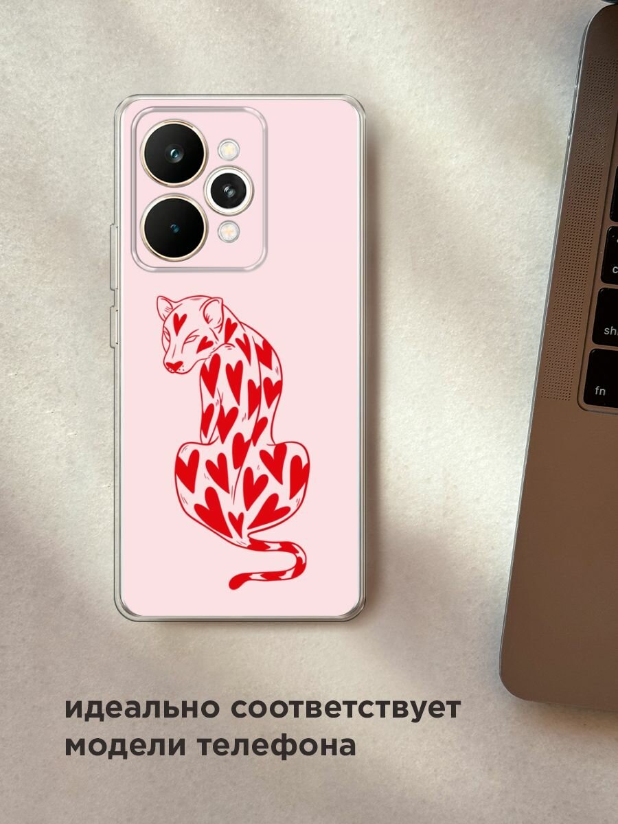 Чехол на Realme 15 Pro / Реалми 15 Про с принтом "Heart panther 1 - 14 февраля" — фото 1