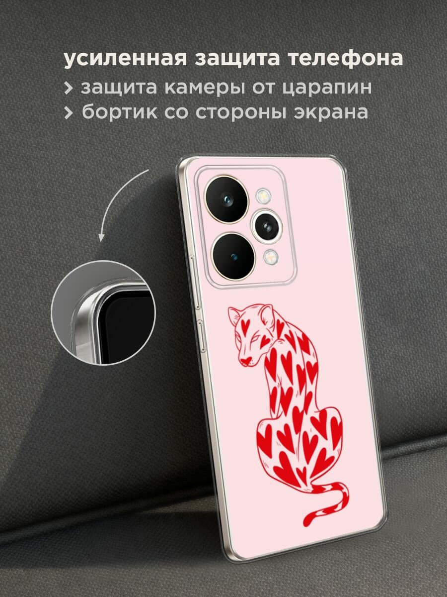Чехол на Realme 15 Pro / Реалми 15 Про с принтом "Heart panther 1 - 14 февраля" — фото 1