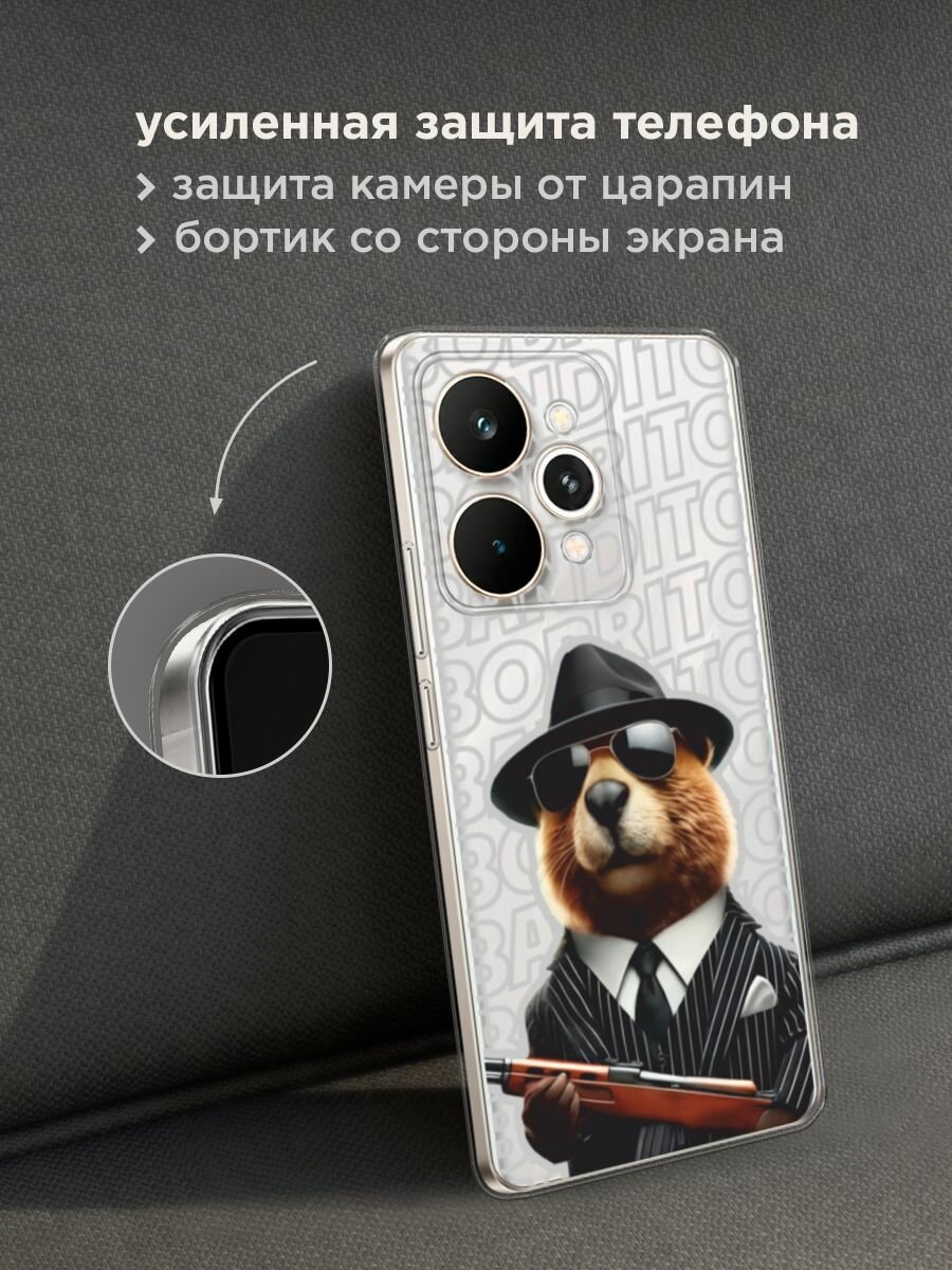 Чехол на Realme 15 Pro / Реалми 15 Про с принтом "Бобрито бандито 2", прозрачный — фото 1