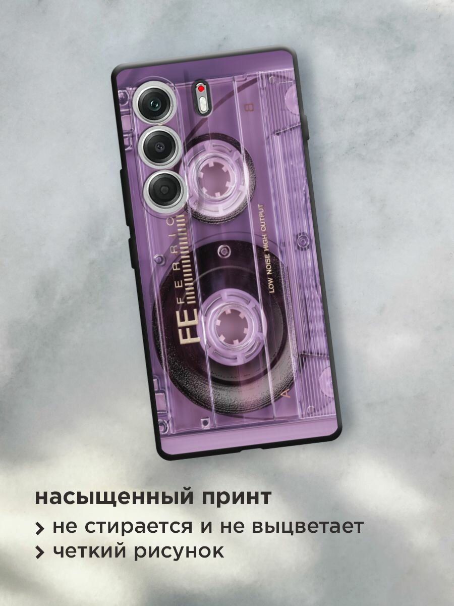 Чехол на Tecno Camon 40 / Текно Камон 40 с принтом "Розовая кассета 2" — фото 1