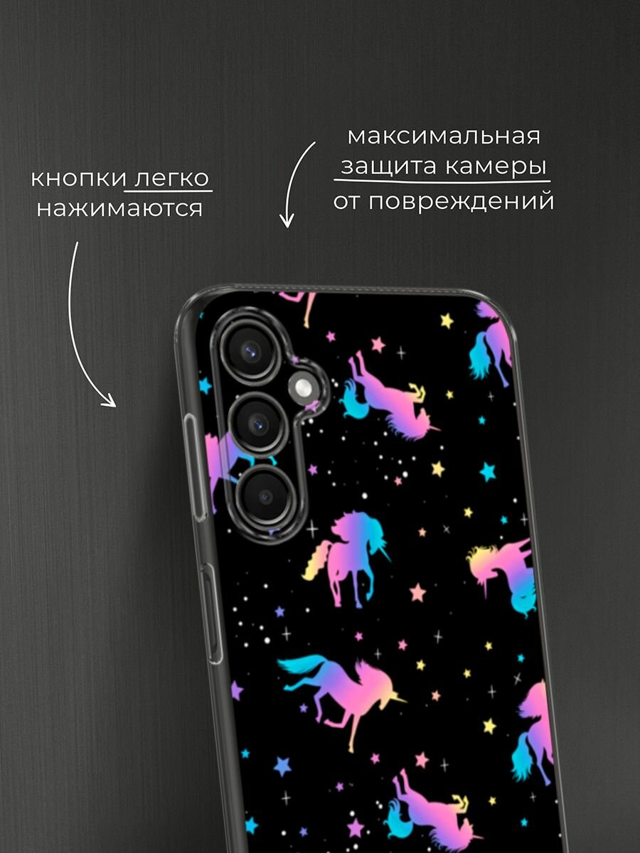 Чехол на Samsung Galaxy A24 / Самсунг Галакси A24 с принтом "Единороги градиент" — фото 1
