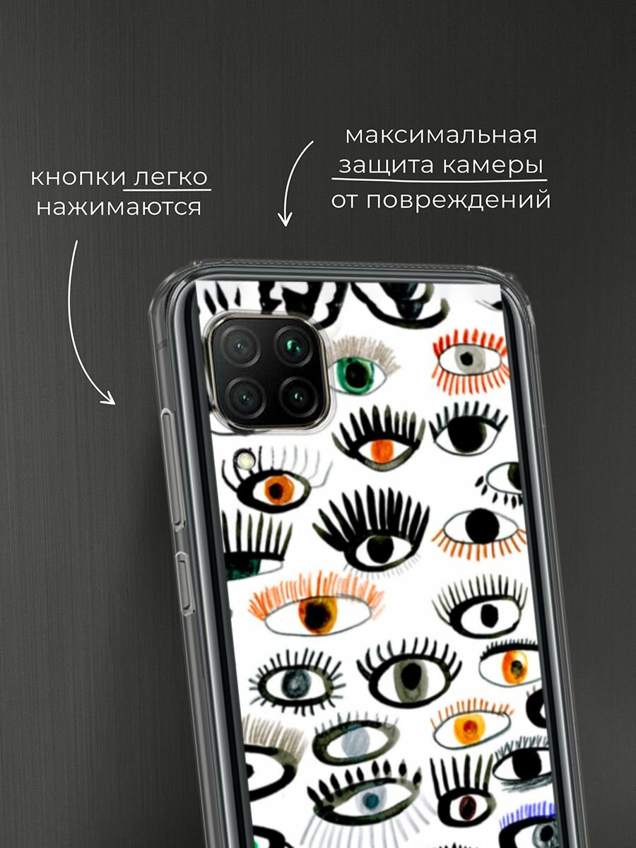 Чехол на Honor 30S Global/Huawei P40 Lite 5G/Nova 7 SE с принтом "Глаза акварель" — фото 1