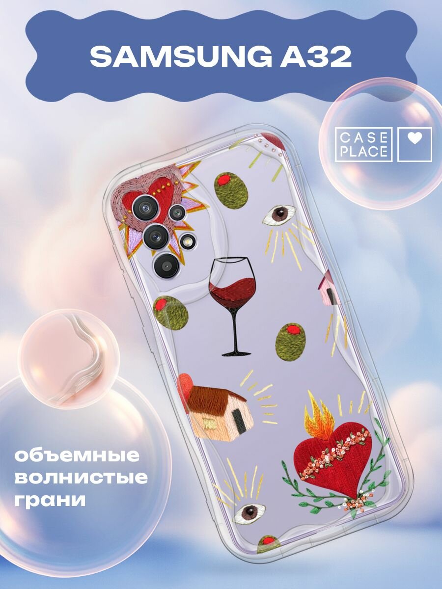 Чехол на Samsung Galaxy A32 / Самсунг А 32 с принтом "Ниточный коллаж"