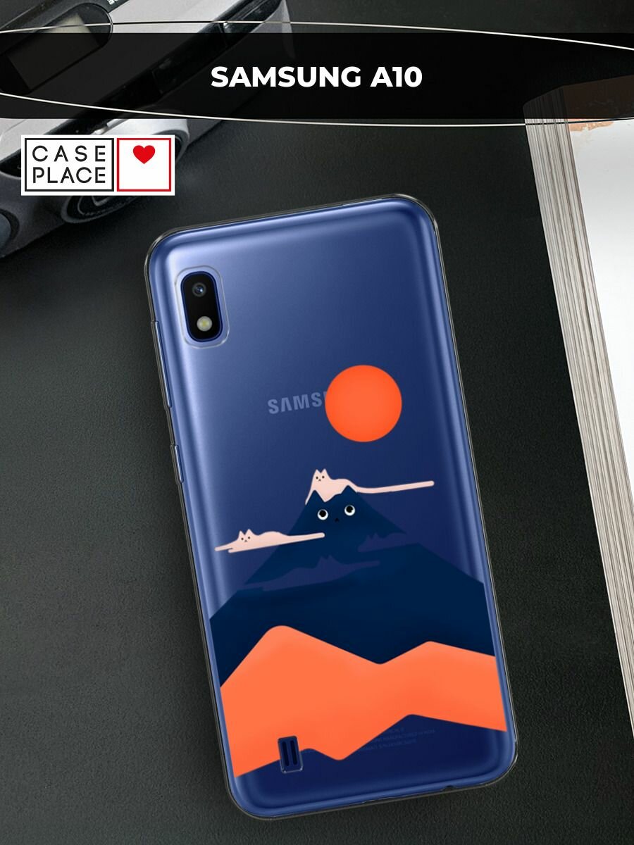 Чехол на Samsung Galaxy A10 / Самсунг Галакси А10 с принтом "Кот-гора", прозрачный