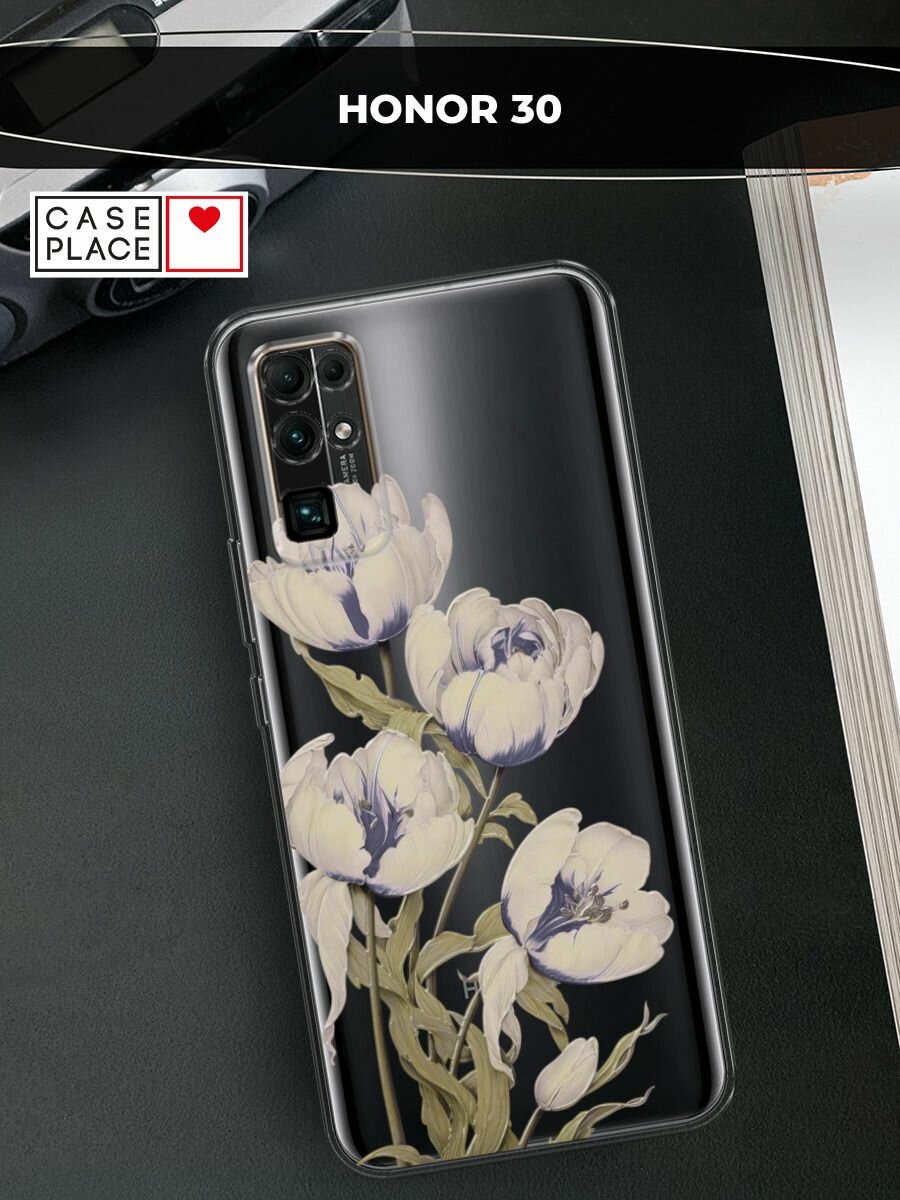 Чехол на Honor 30 / Хонор 30 с принтом "Серые бутоны"