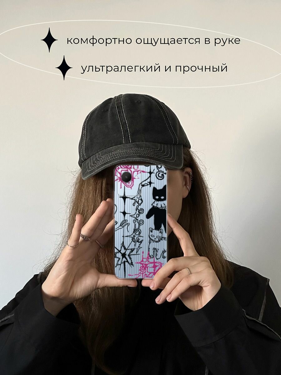 Чехол на Realme C30 / Реалми C30 с принтом "Готические котики" — фото 1