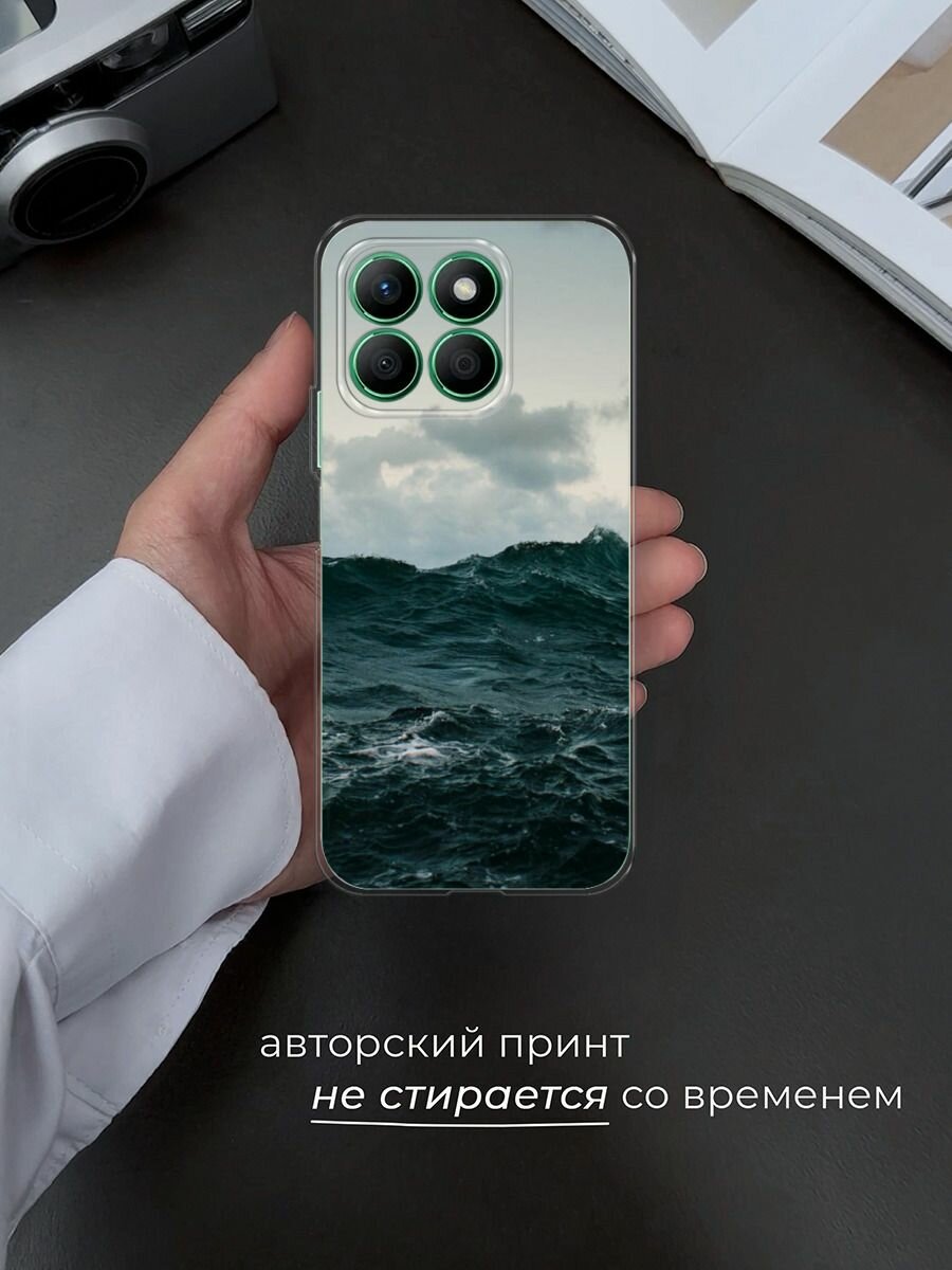 Силиконовый чехол на Honor X8B / Хонор X8B с принтом "Волны 11" — фото 1