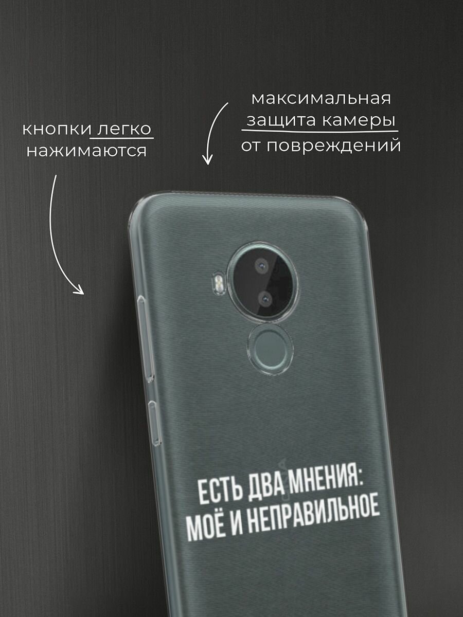 Чехол на Nokia C30 / Нокия C30 с принтом "Два мнения", прозрачный — фото 1