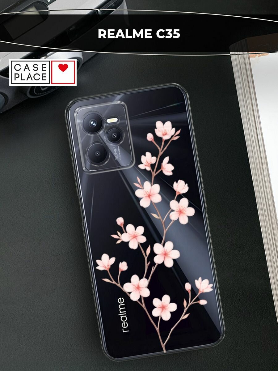 Чехол на Realme C35 / Реалми C35 с принтом "Веточка сакуры 2"