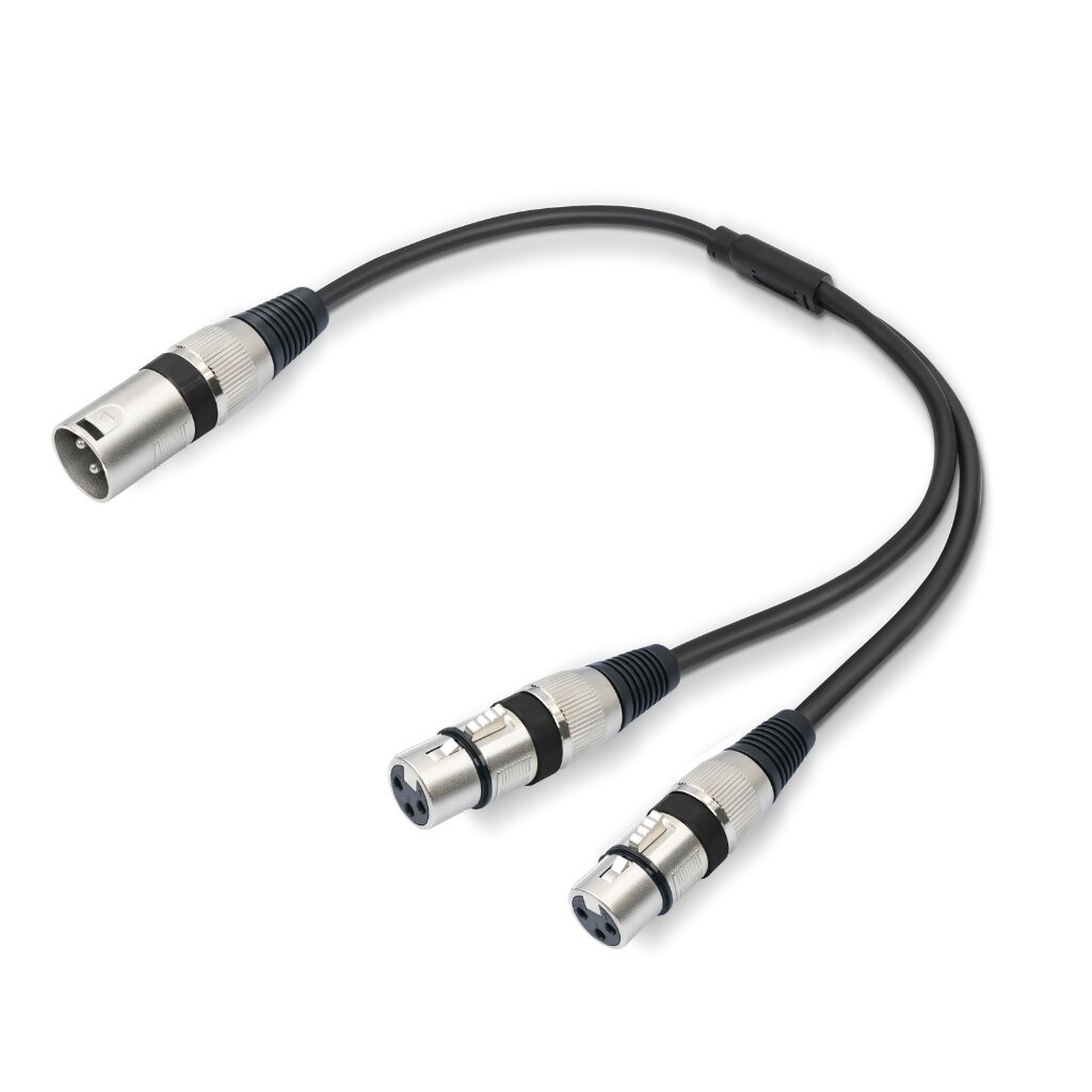 Кабель-адаптер XLR 3pin Canon one male to two female-черный