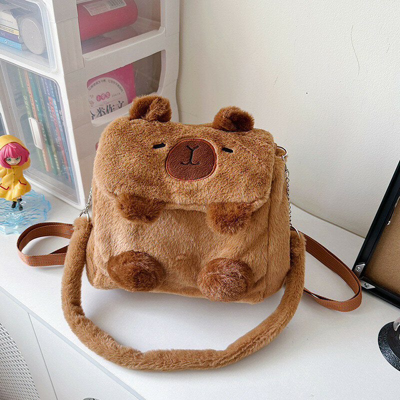 Youth oriented plush backpack with cartoon design and ample space for essentials