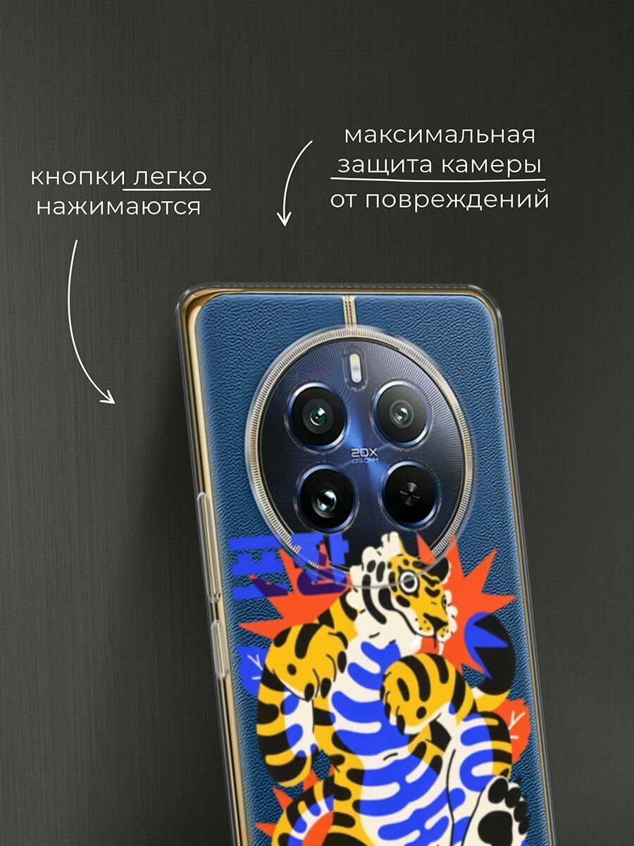 Чехол на Realme 12 Pro / Реалми 12 Про с принтом "Wooza", прозрачный — фото 1