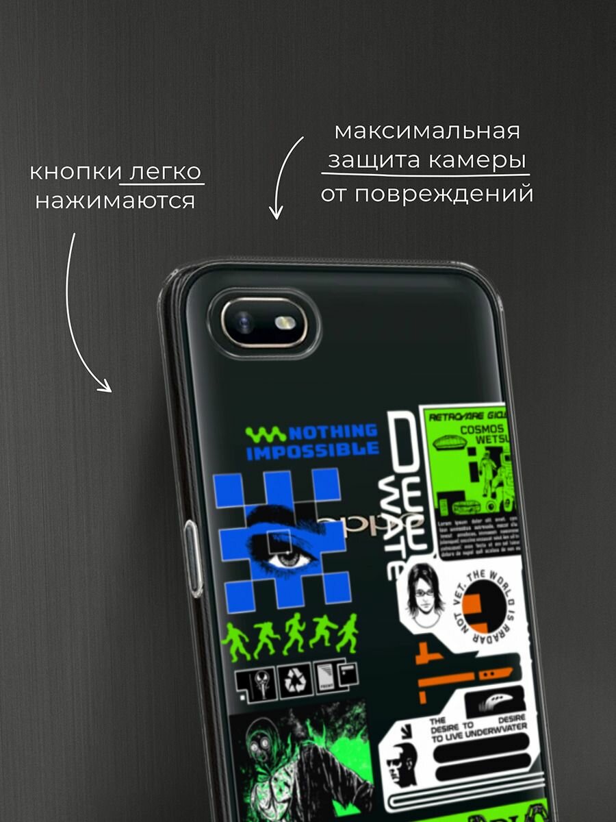 Чехол на Oppo A1k / Оппо А1к с принтом "Nothing impossible", прозрачный — фото 1