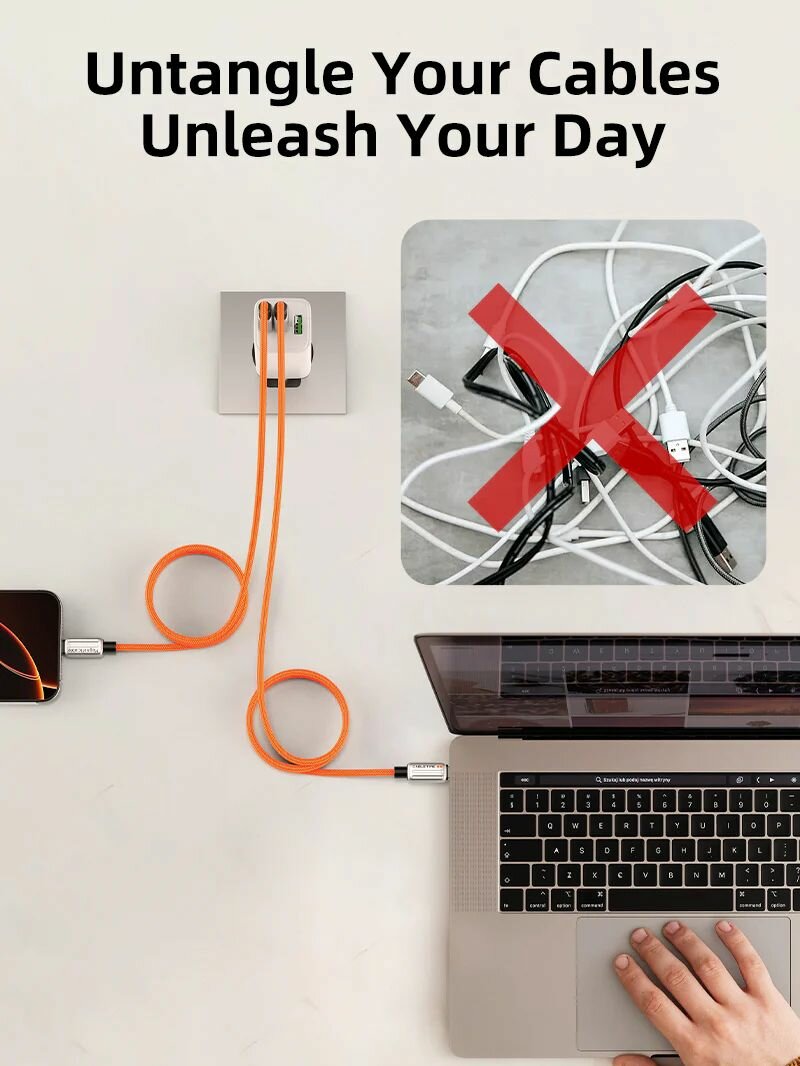 Кабель CABLETIME CU08H / USB‑C to USB‑C /, Power Delivery 3.1, чёрный — фото 1