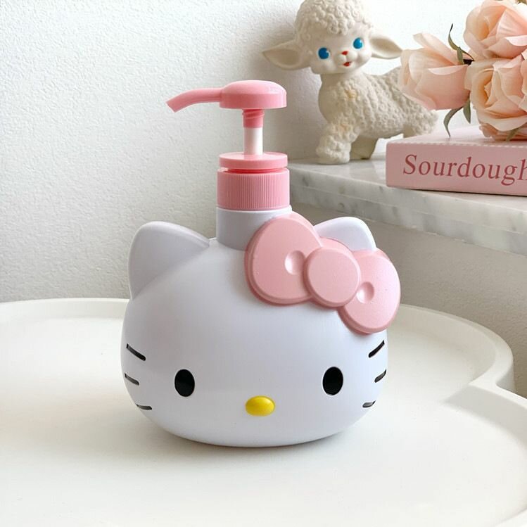 Дозатор для жидкого мыла механический, диспенсер для мыла пластиковый Хеллоу Китти