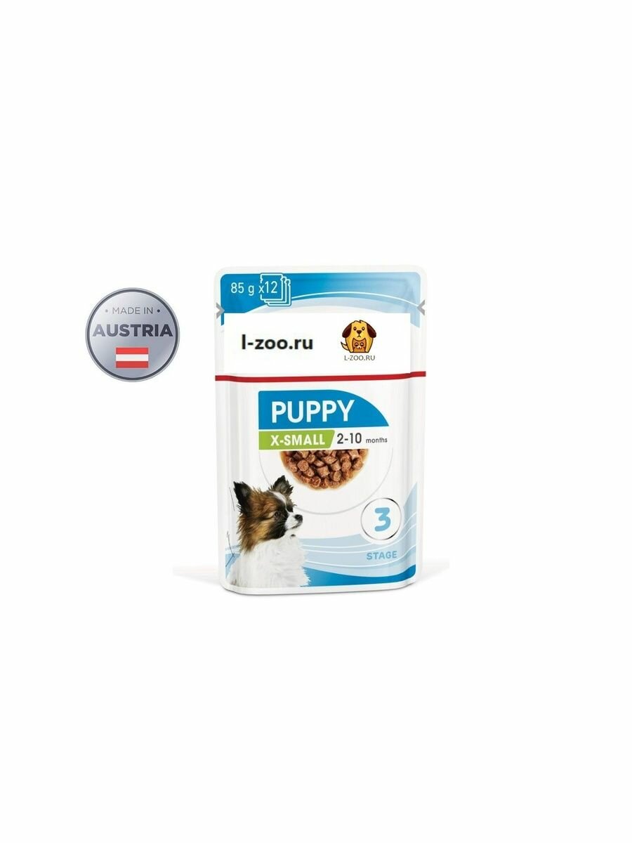 X-SMALL PUPPY , Влажный корм для щенков мелких пород 85грх12 шт