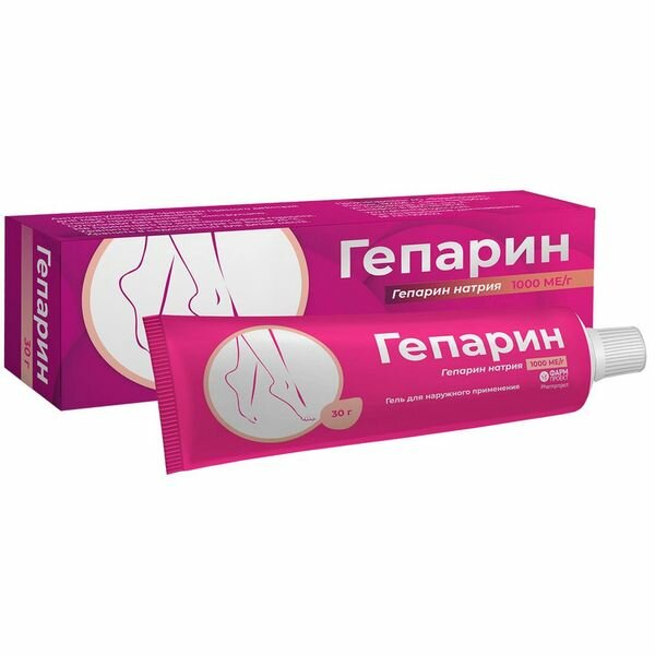 Гепарин гель для наружного применения 1000МЕ/г 30мл