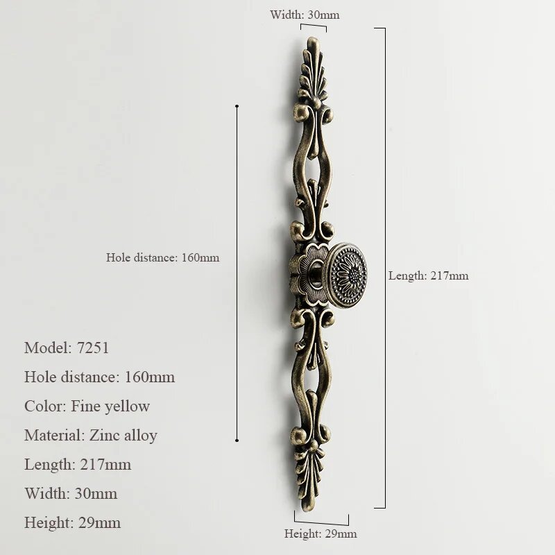 Винтажные ручки для мебели, 217 мм, цвет 7251-160mm