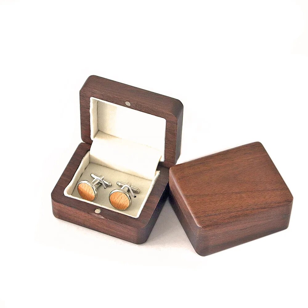 Запонки из черного ореха, упаковка, подарочная коробка, пустая коробка для хранения запонок