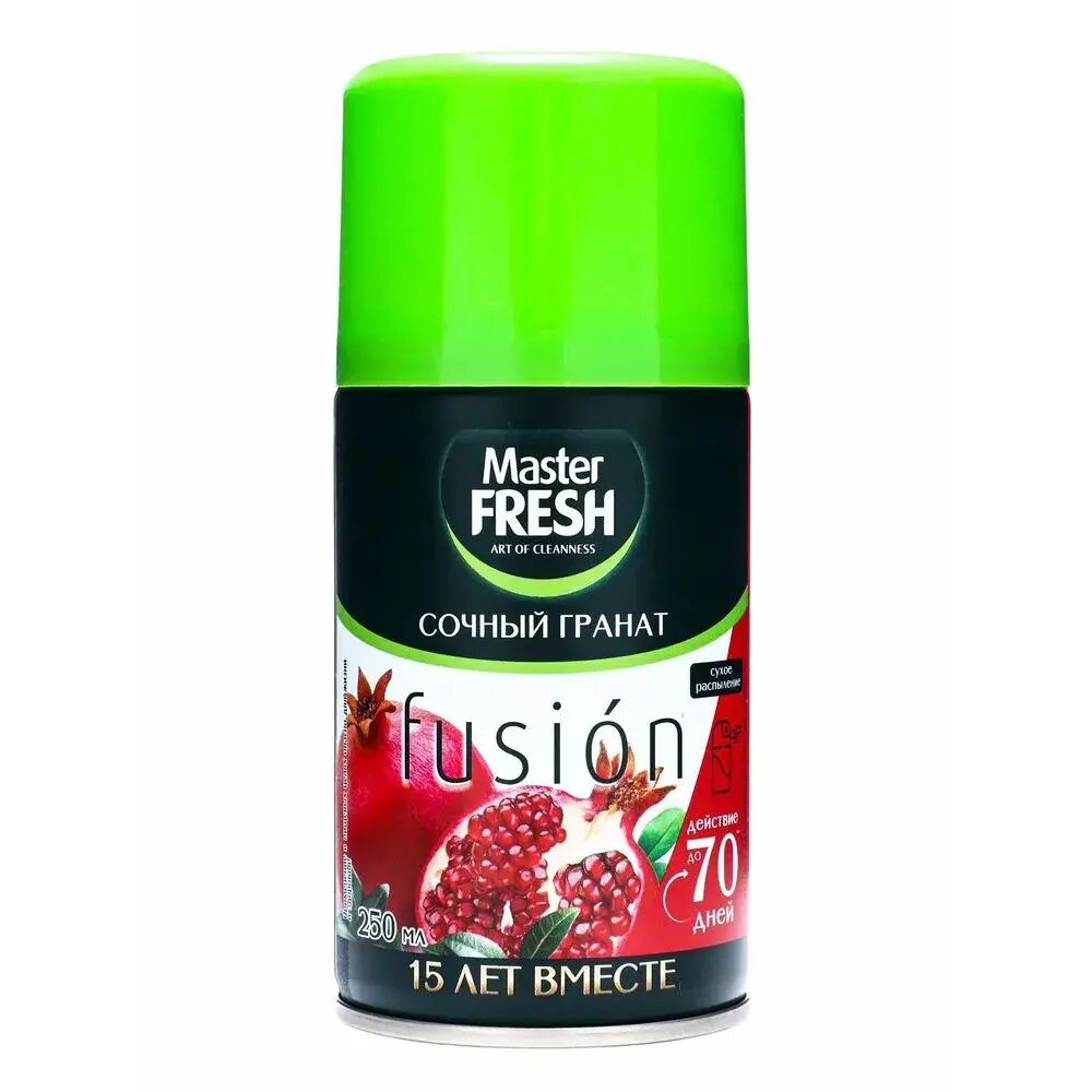 Освежитель воздуха сменный баллон, сочный гранат, аромат до 70 дней, 250 мл, сухое распыление, металл/пластик