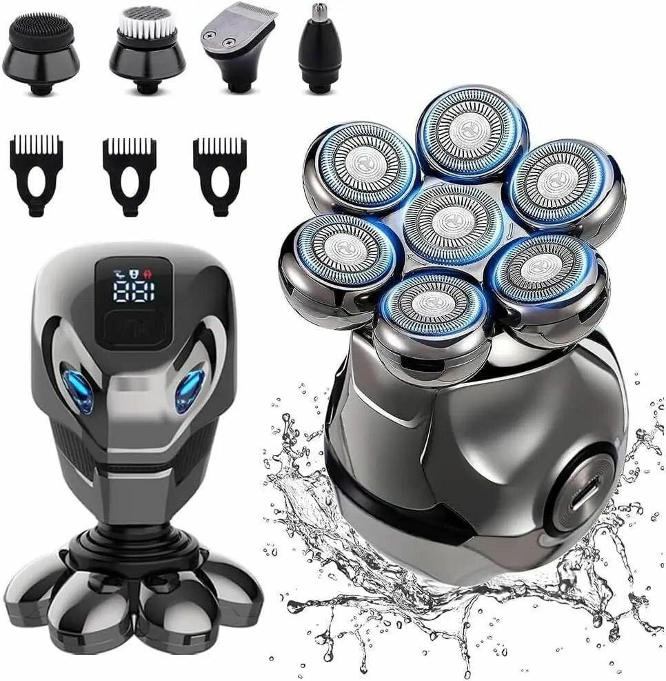 Электрическая бритва 7D Head для мужчин, многофункциональный набор для бритвы лысой головы