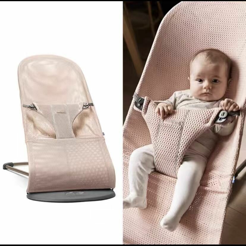 Шезлонг для новорожденных от 0 BabyBjorn Bouncer Bliss Mesh, Dusty Pink-Новая модель 2025