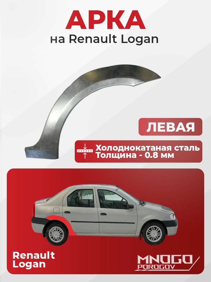 Задняя левая арка на Renault Logan 1 седан 4 двери 2004-20015 холоднокатаная сталь, толщина 0,8 мм (Рено Логан 1), . кузовной ремонт.