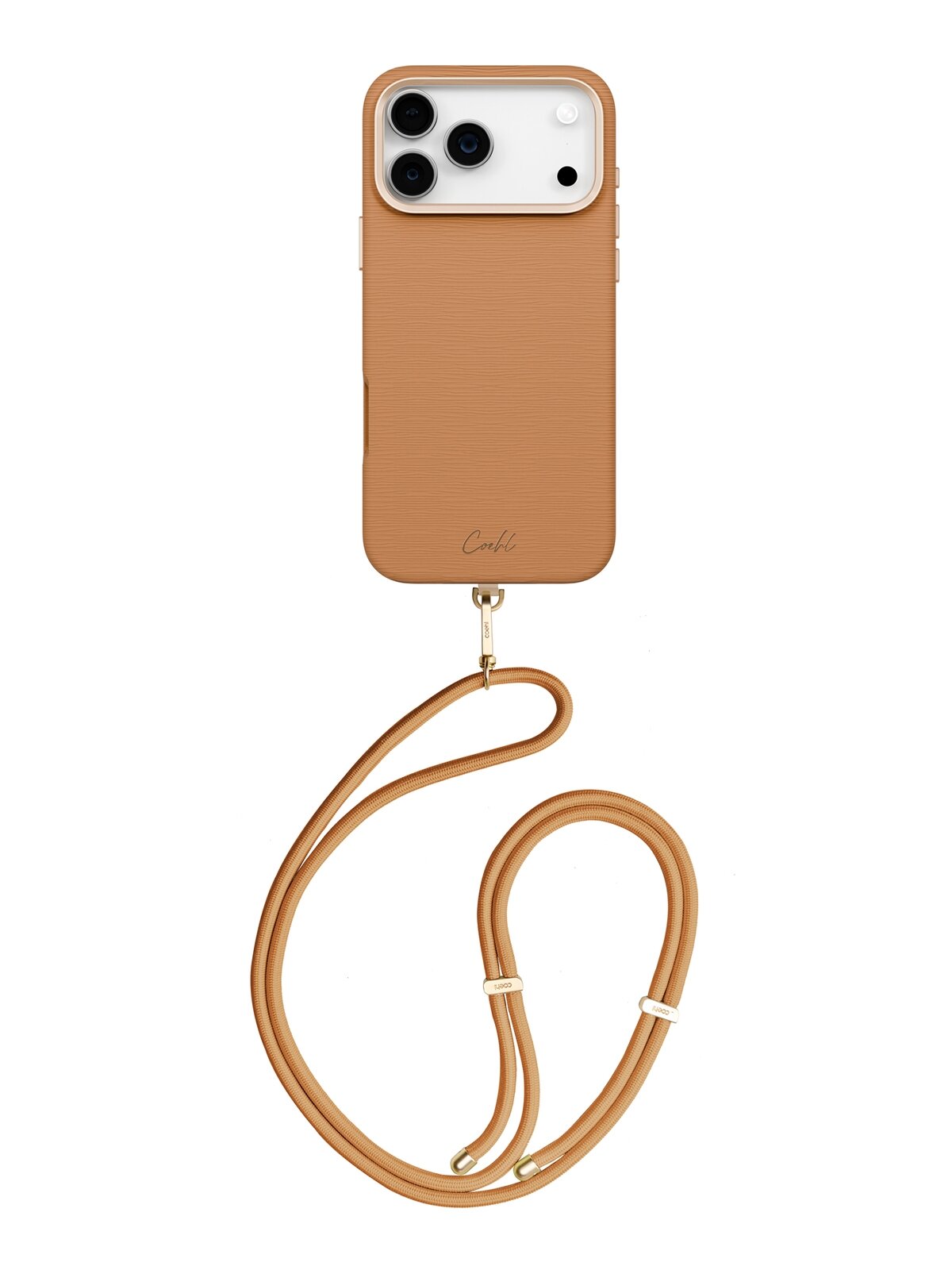 Uniq чехол MagSafe для iPhone 17 Pro Max, COEHL Mirelle, с нейлоновым шнурком, Pecan Brown