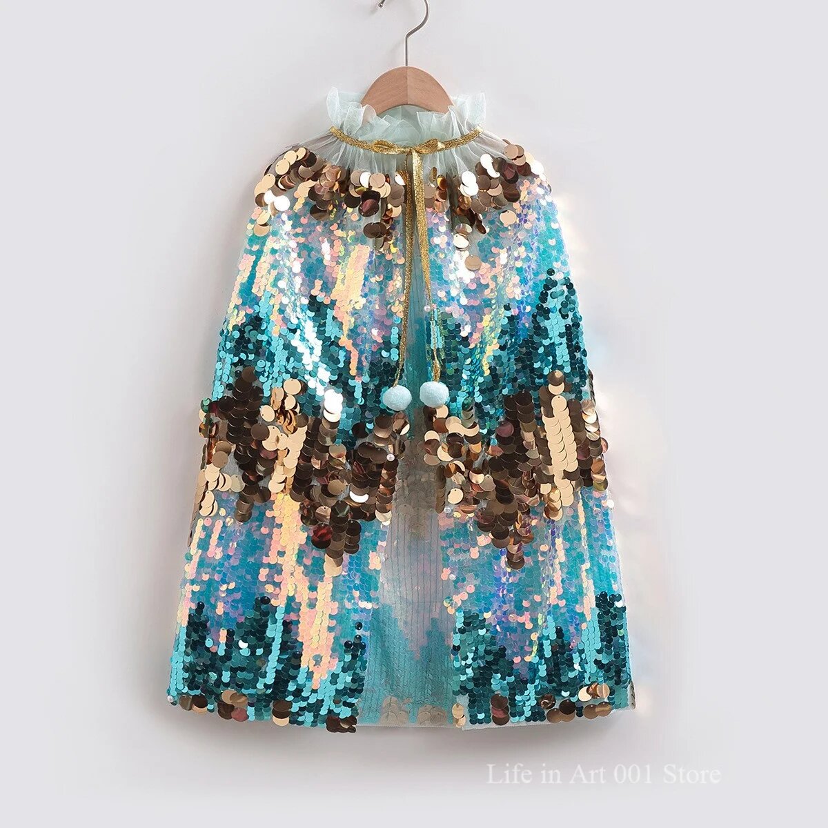 Радужная накидка для девочки, искусственная кожа D