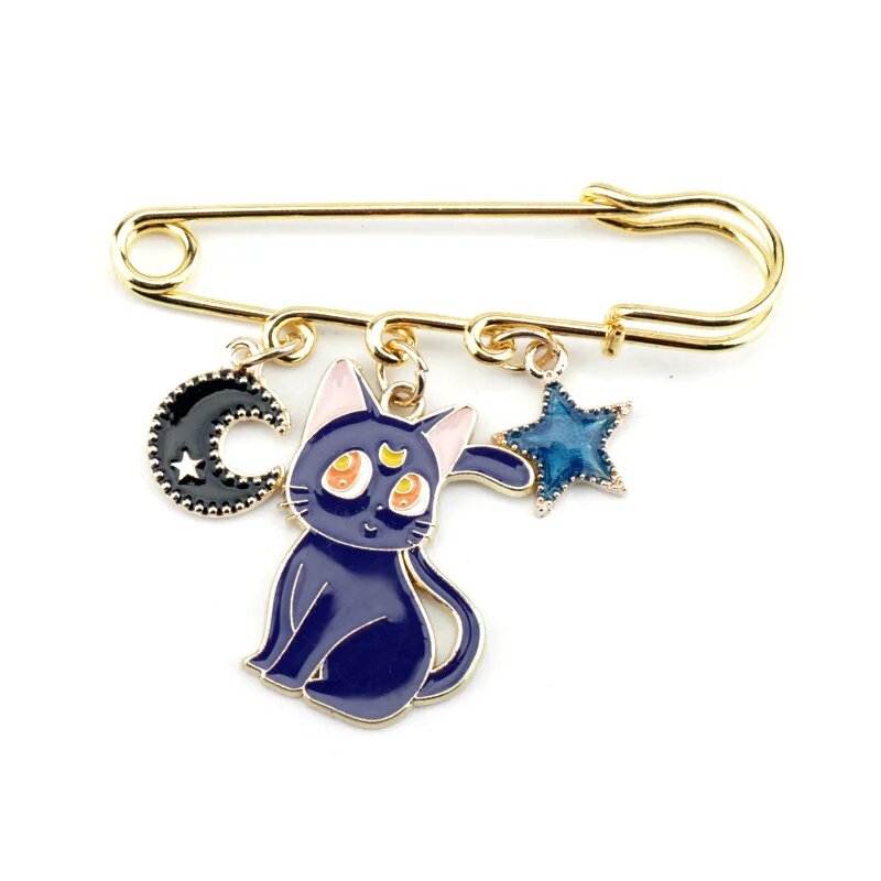 Брошь кошка Sailor Moon Bandai, D-1171-Purple