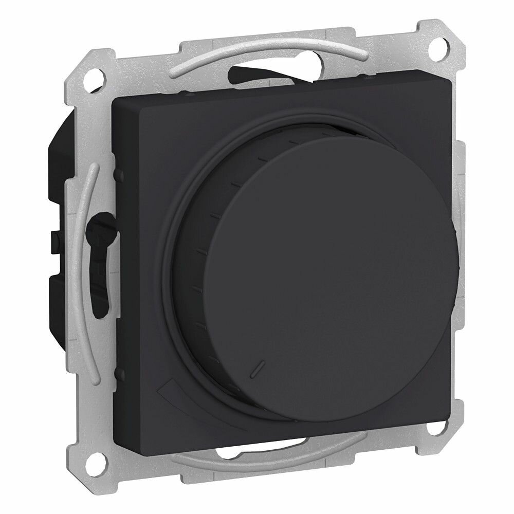 Диммер поворотно-нажимной, LED, RC, 400Вт, механизм, Карбон AtlasDesign