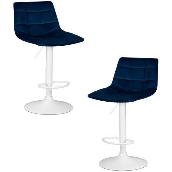 Стул барный Dobrin TAILOR WHITE (синий велюр (MJ9-117))(2 шт/уп)
