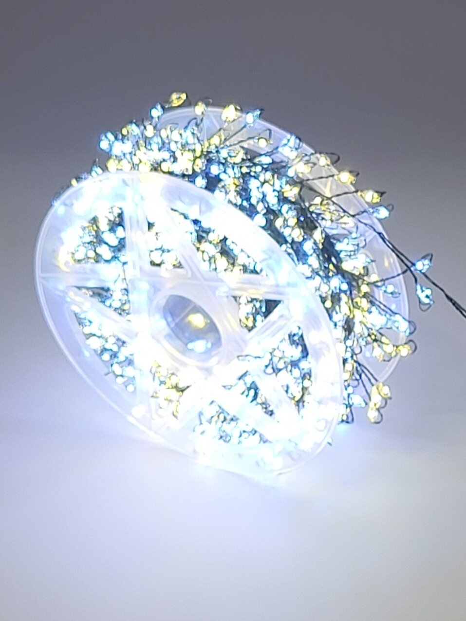 Гирлянда мишура роса хвойная лапа 30м двухцветная теплый и холодный свет IP44 цвет провода зеленый