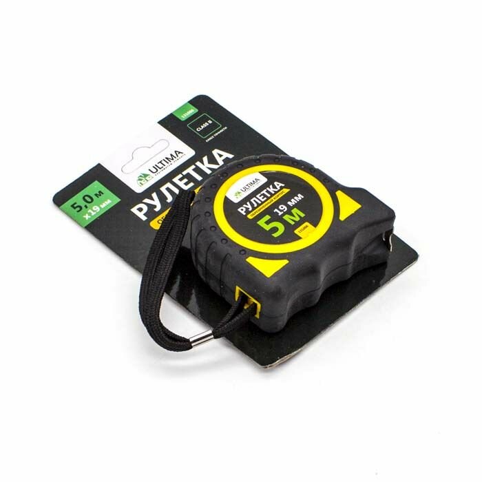 Рулетка Ultima, 5 м х 19 мм, обрезиненный корпус
