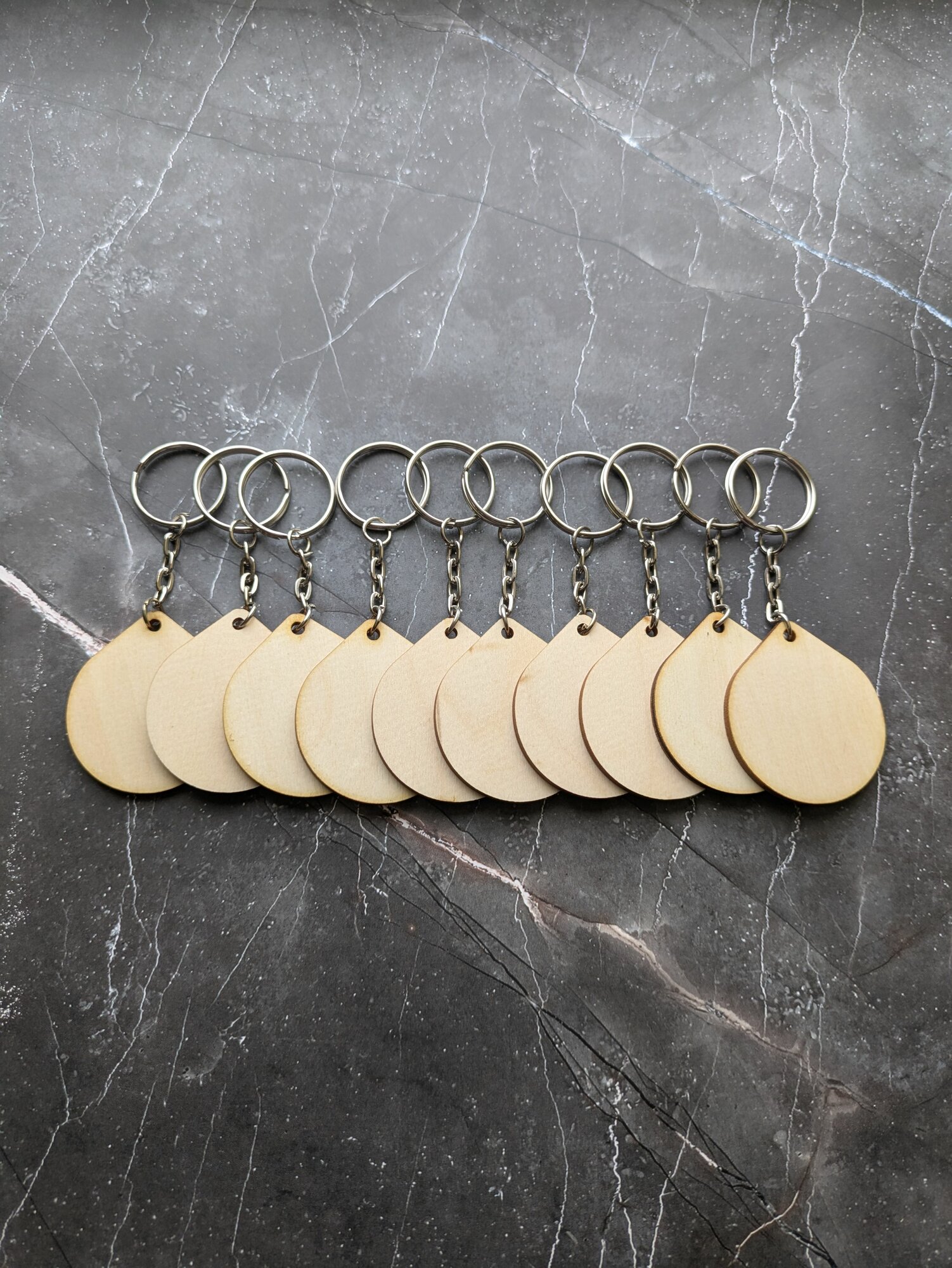 Заготовки для брелоков, фанера 3 мм, диаметр 40 мм, 50 шт.