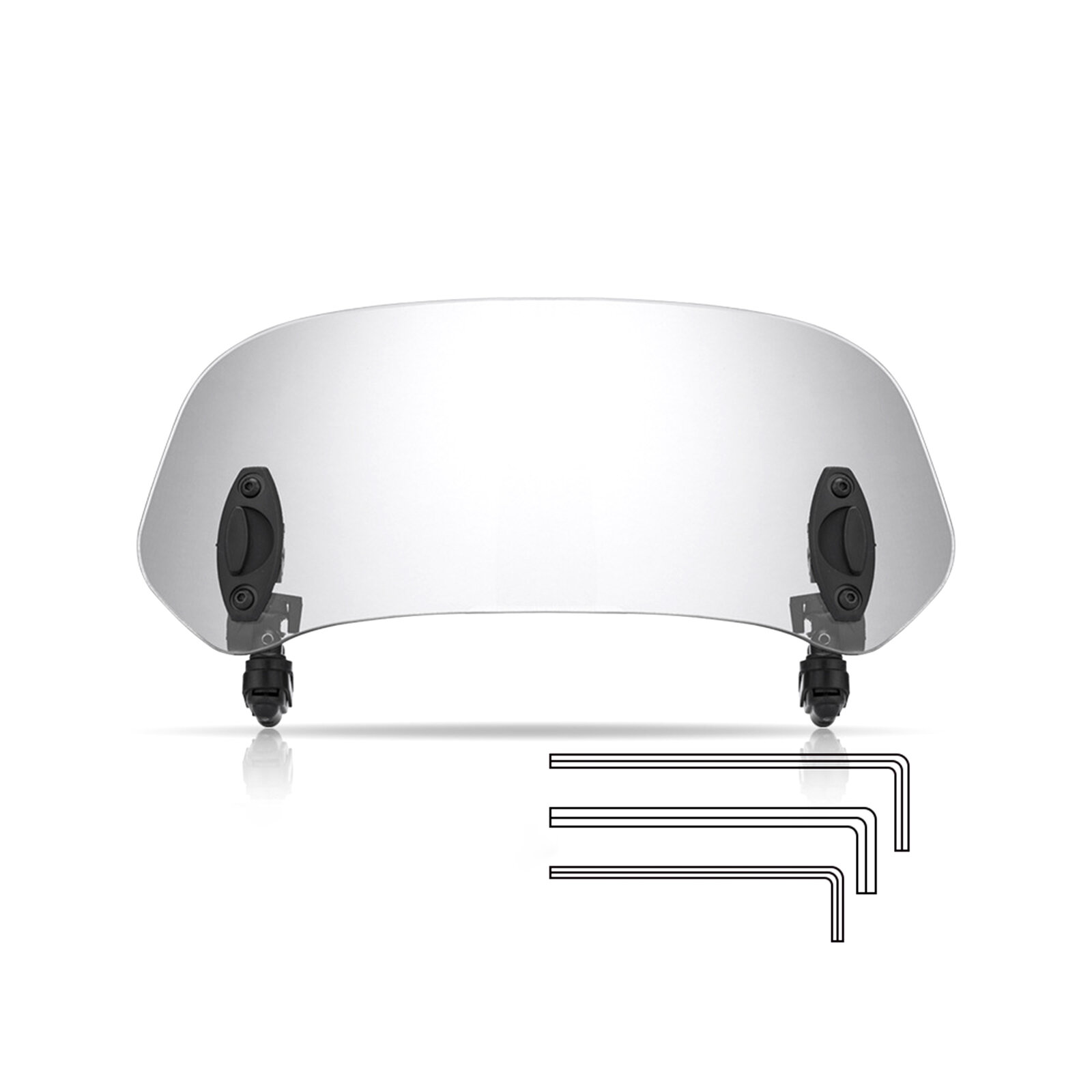 Мотоциклетный Ветровой Дефлектор: 28.5x11 см Поликарбонат с Регулировкой 180° для Защиты от Ветра и Шума - Универсальная Установка без Сверления для Мотоциклов и Скутеров с Четким Обзором