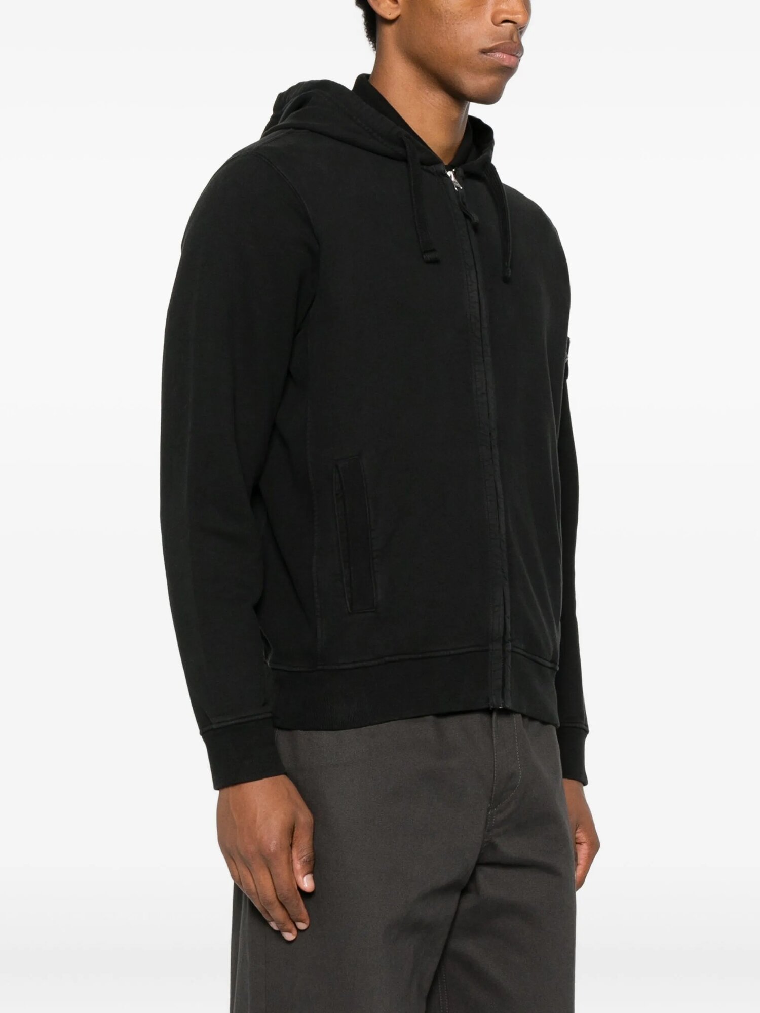 Худи Stone Island Zip-fastening hoodie, размер XL, , черный — фото 1