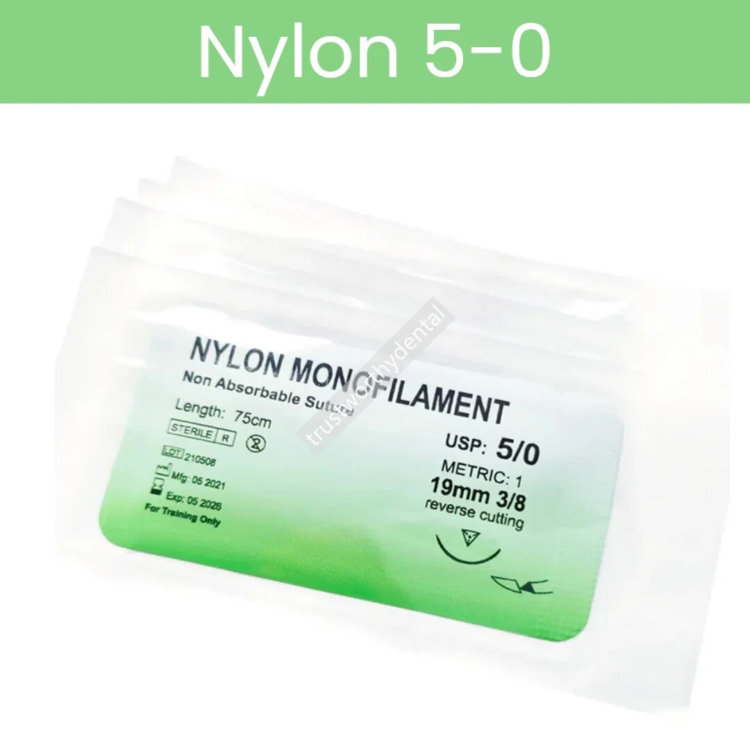Набор игл и нитей для хирургической практики ACMEDENT Nylon5.0 x100Pcs