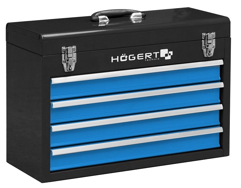 HOEGERT TECHNIK Ящик металлический инструментальный, 4 выдвежные секции HT7G075