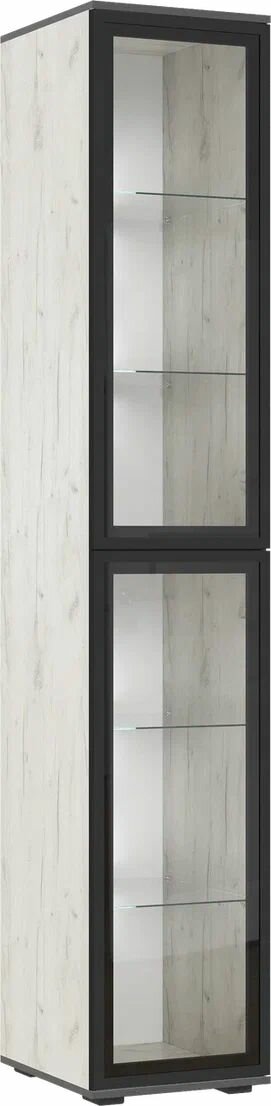 Норд Пенал-стекло 400 мм с подсветкой Дуб Крафт белый