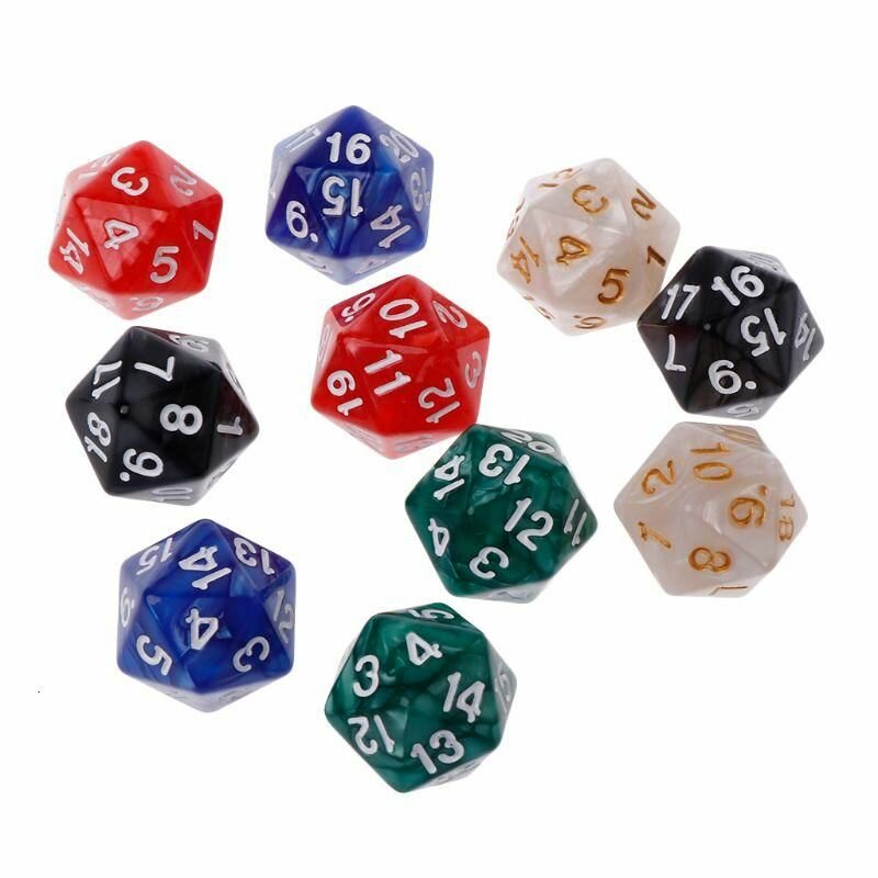 10шт D20 кубики для настольных игр, красный