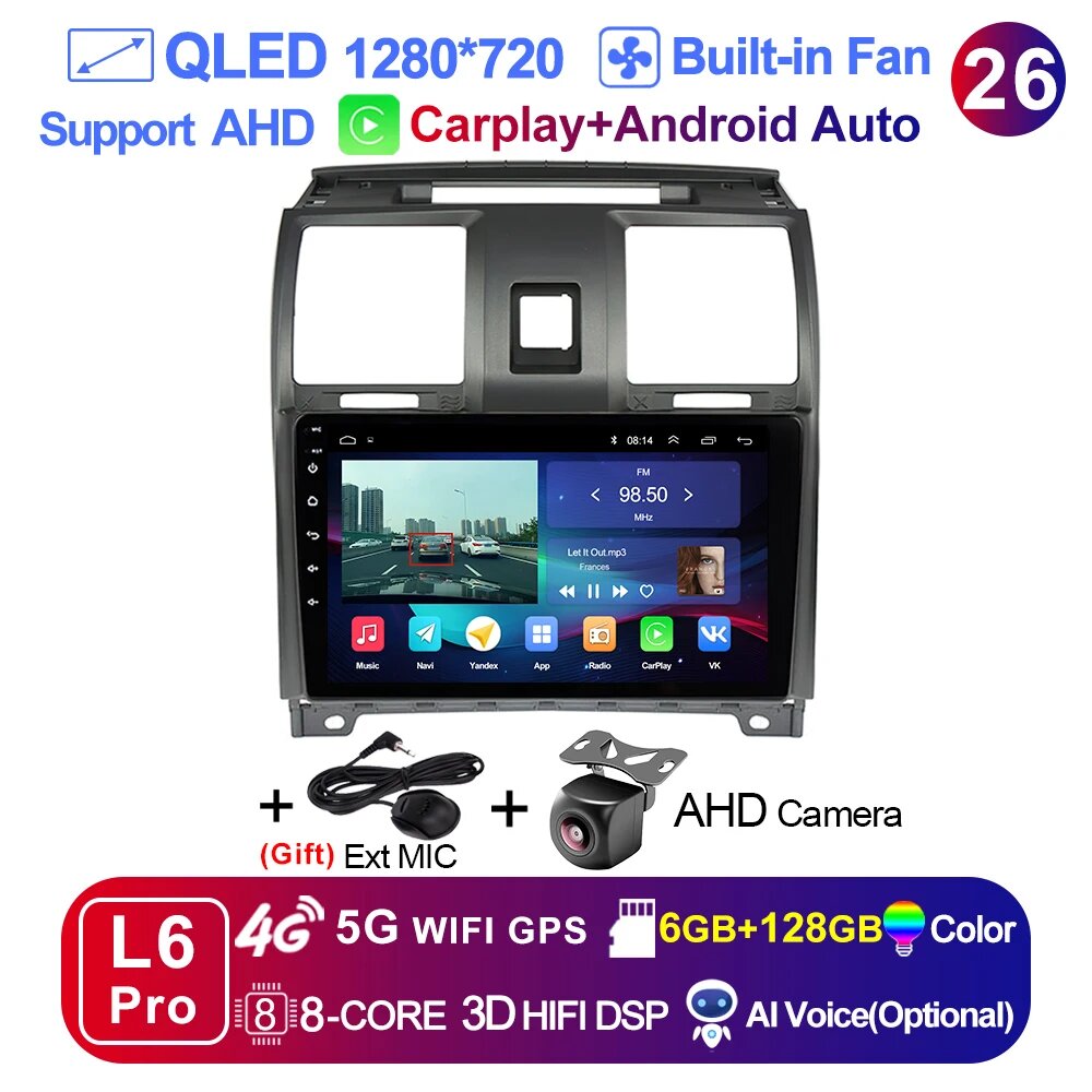 LEHX L6 Por автомобильное радио мультимедиа для UAZ Patriot 2012-2016 2din Android14 auto Carplay GPS-навигатор автомобильный GPS-стереоприемник L6 Pro(6-128GB)CAM