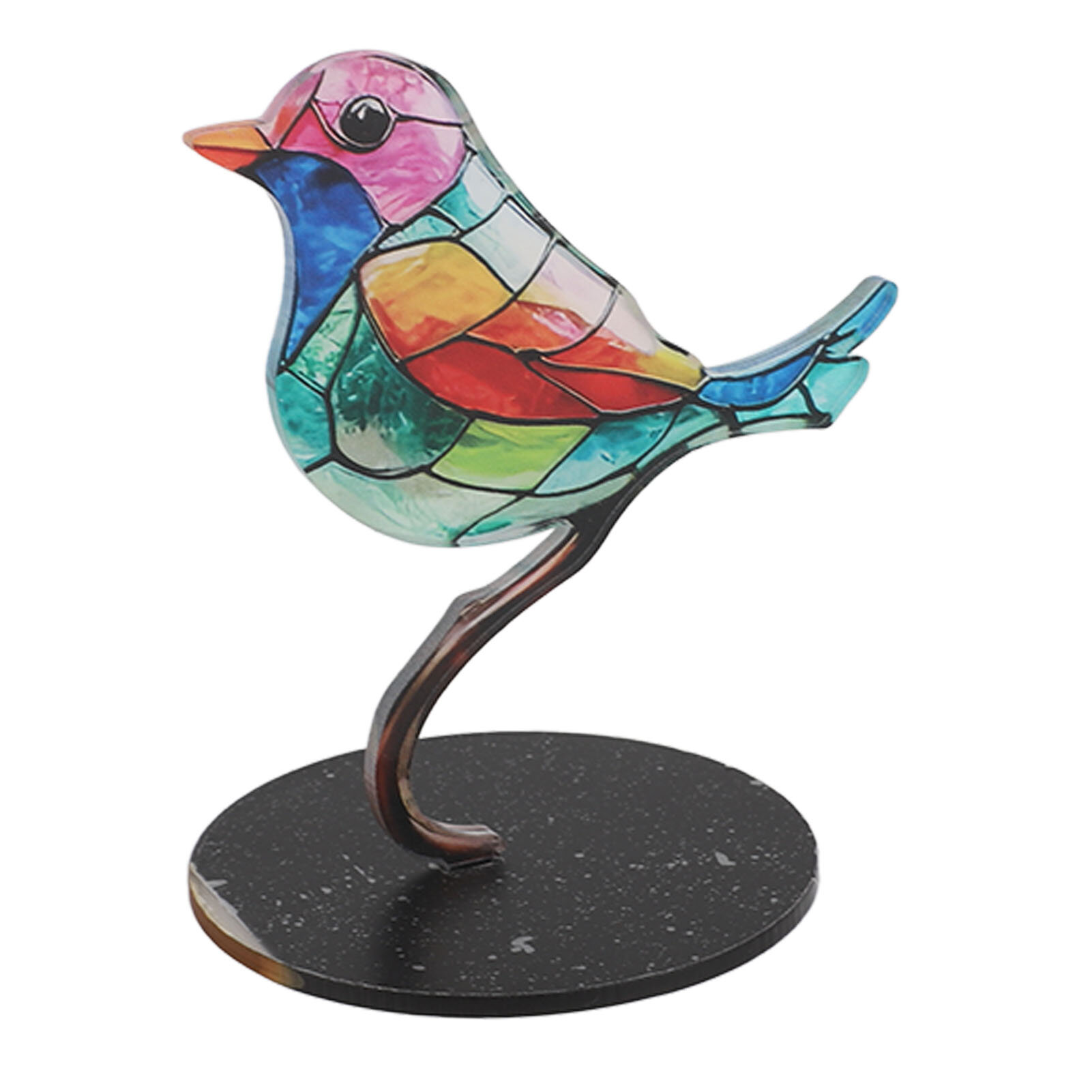 Птицы на ветке, акриловые, красочные, яркие, плоские, статуэтки животных, украшение для рабочего стола, офиса, дома, 1 птица