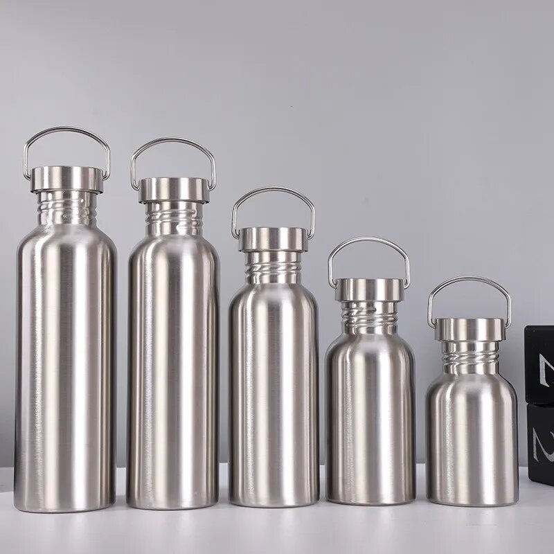 MOONBIFFY Стальная бутылка для воды 350/500/750/1000 мл 500ml, stainless lids