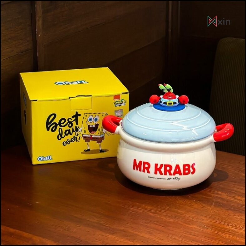 Подарочный набор Супница Губка Боб Крабс1100 мл TQ, Тарелка для супа