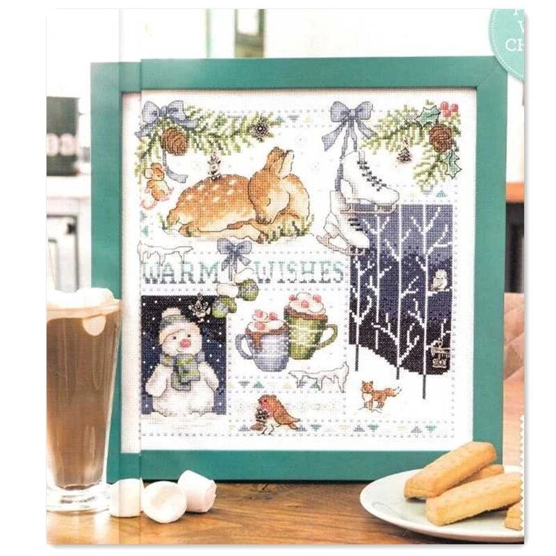 Набор для вышивки рождественским оленем, комплект для вышивки крестиком 14ct 11ct, печать на холсте, рукоделие «сделай сам»