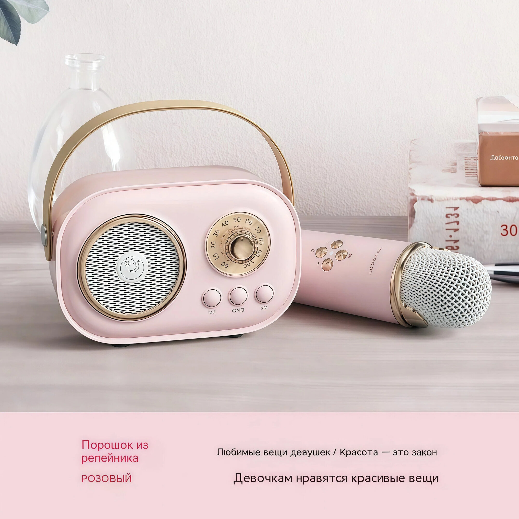 Новая модель C20: мини Bluetooth-динамик для караоке с беспроводным микрофоном (для дома и отдыха на природе)